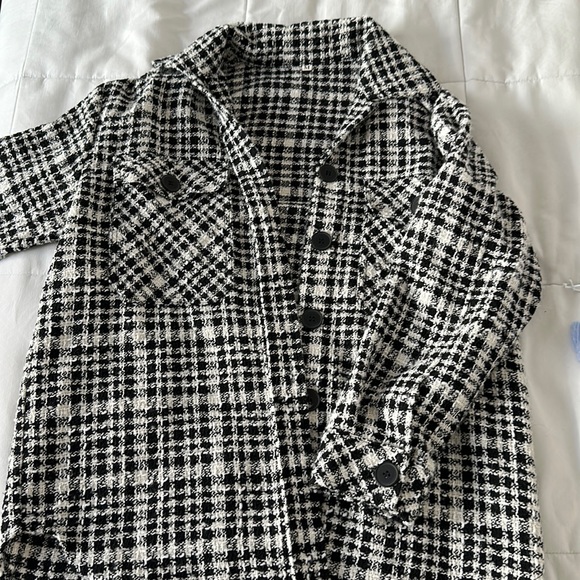 SHEIN | Jackets & Coats | Shein Size M Black And White Checkered ...